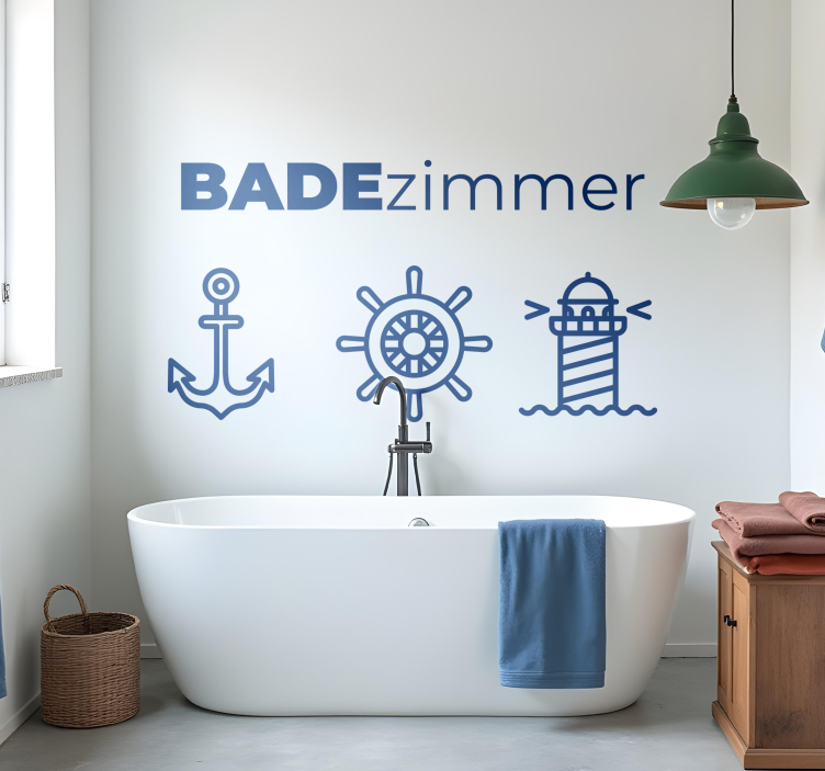Vinilo para baño iconos de playa